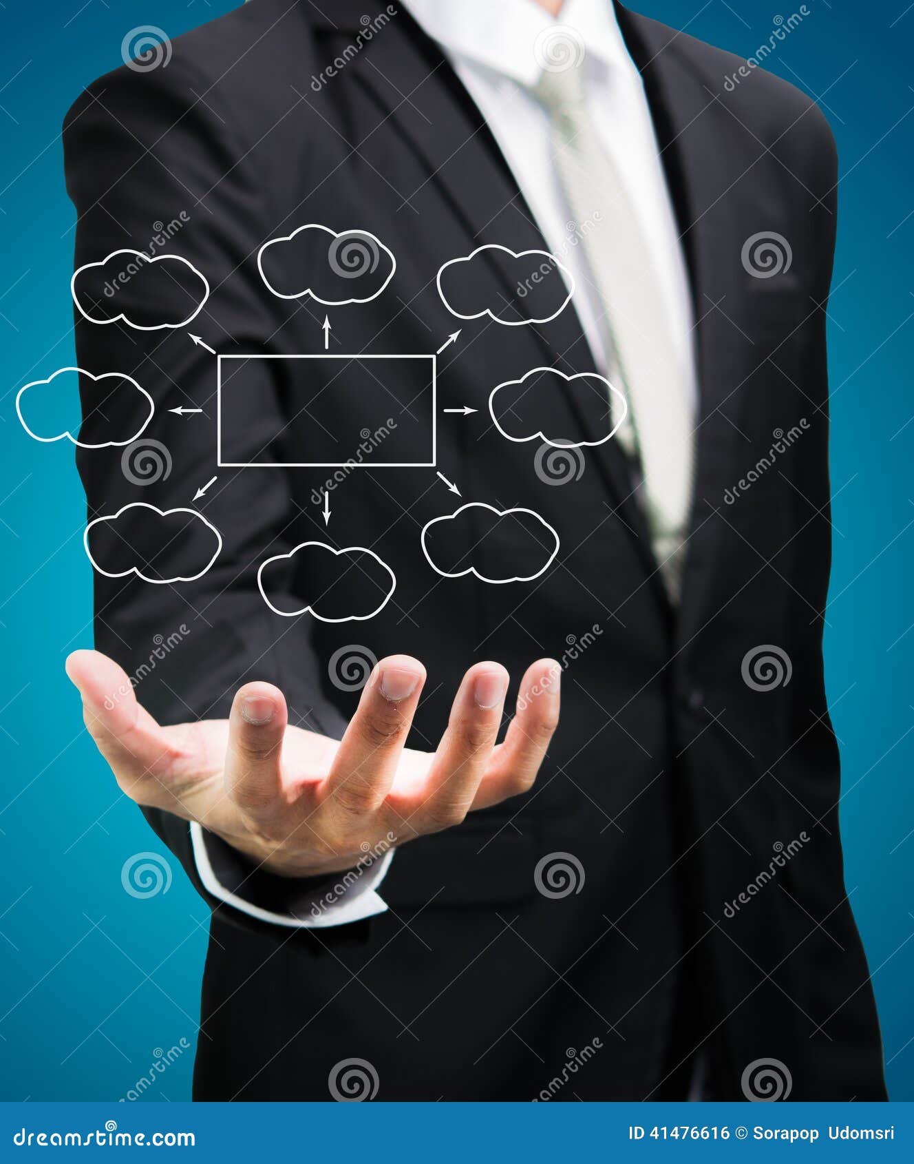 Businessman Standing Posture Hand Holding Strategy Flowchart Iso Stock ...