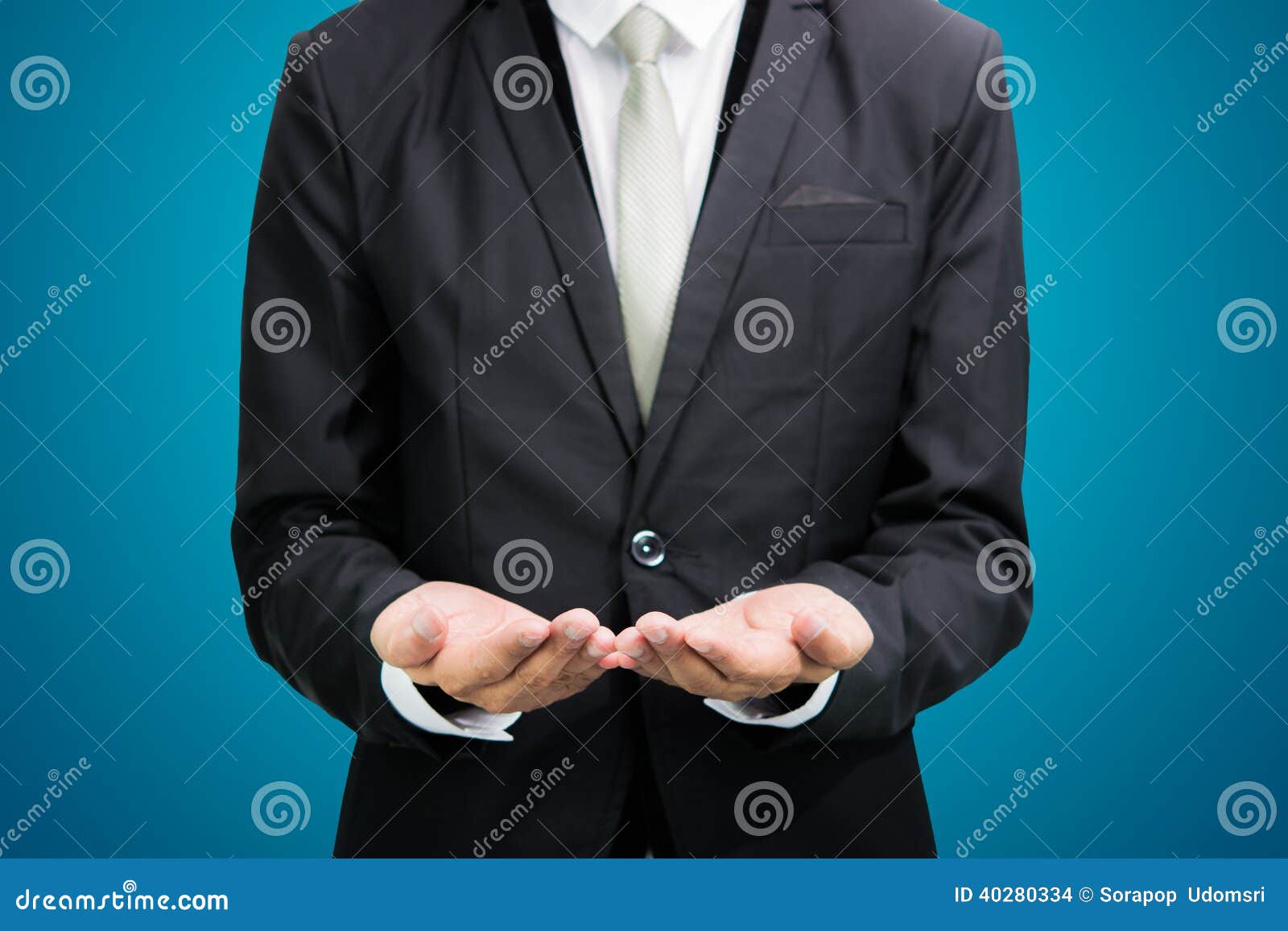 Businessman Standing Posture Show Hand Isolated Stock Photo - Image of ...