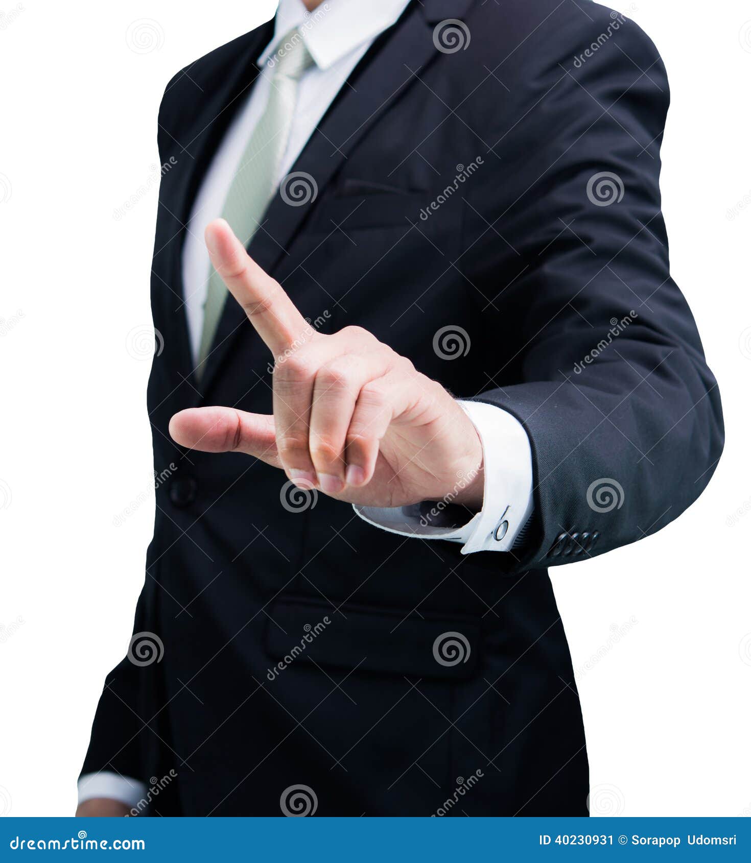 Businessman Standing Posture Show Hand Isolated Stock Image - Image of ...