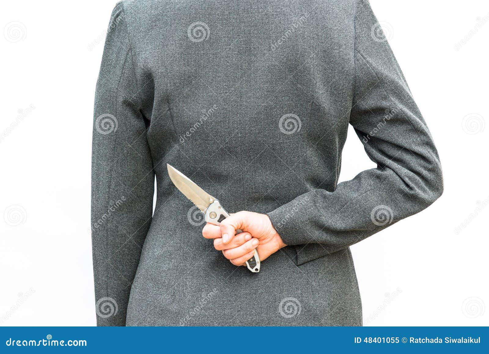 Businessman Standing Posture Show Hand with Knife Stock Image - Image ...