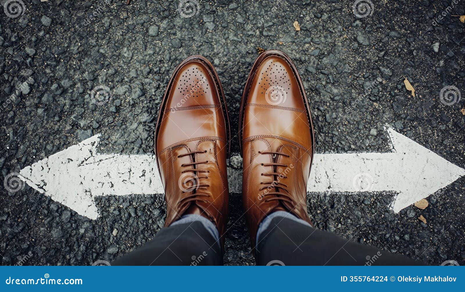 Businessman Standing on Road with Three Direction Arrow Choices ...