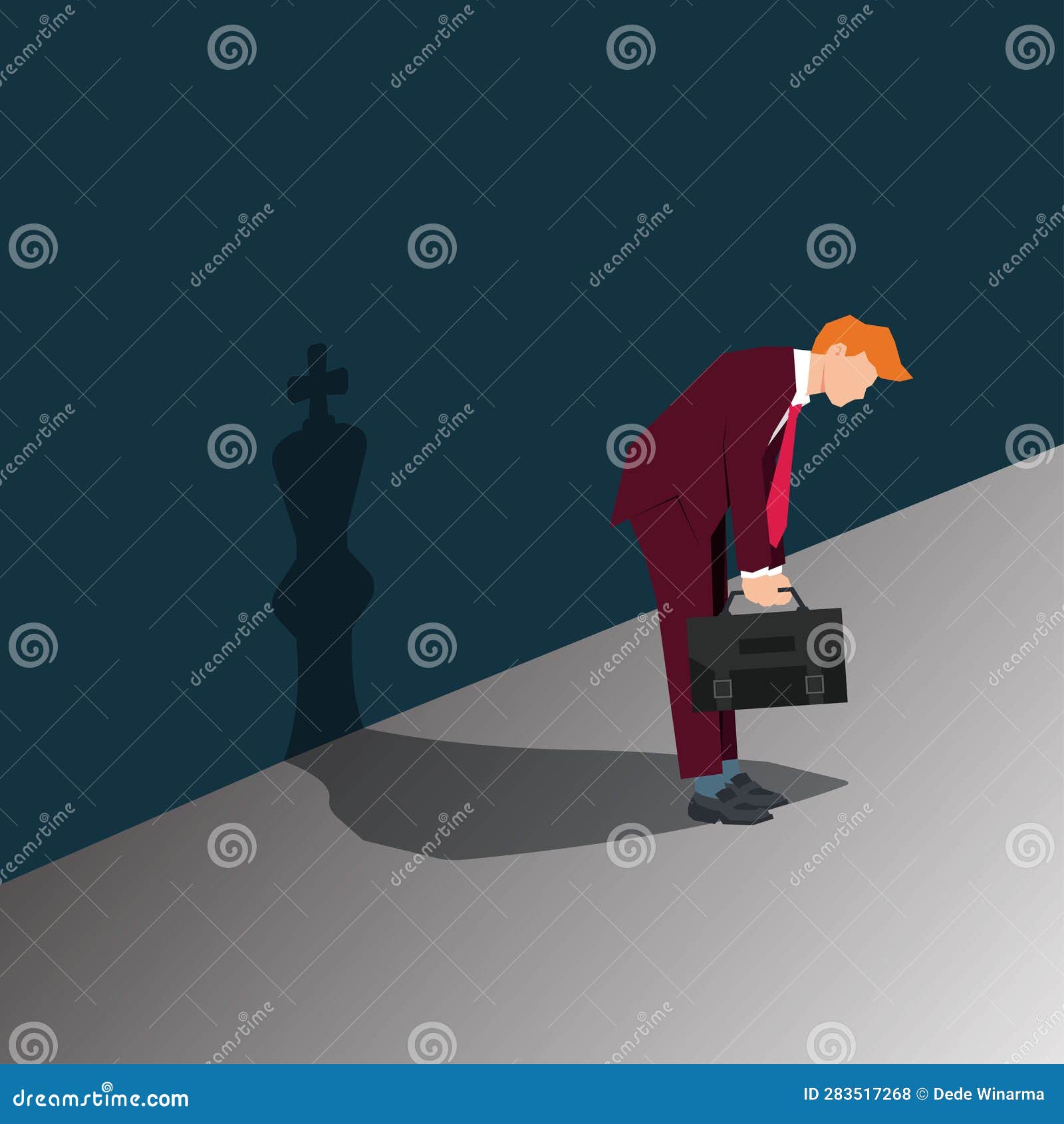Businessman Standing with Shadow Stock Vector - Illustration of hope ...