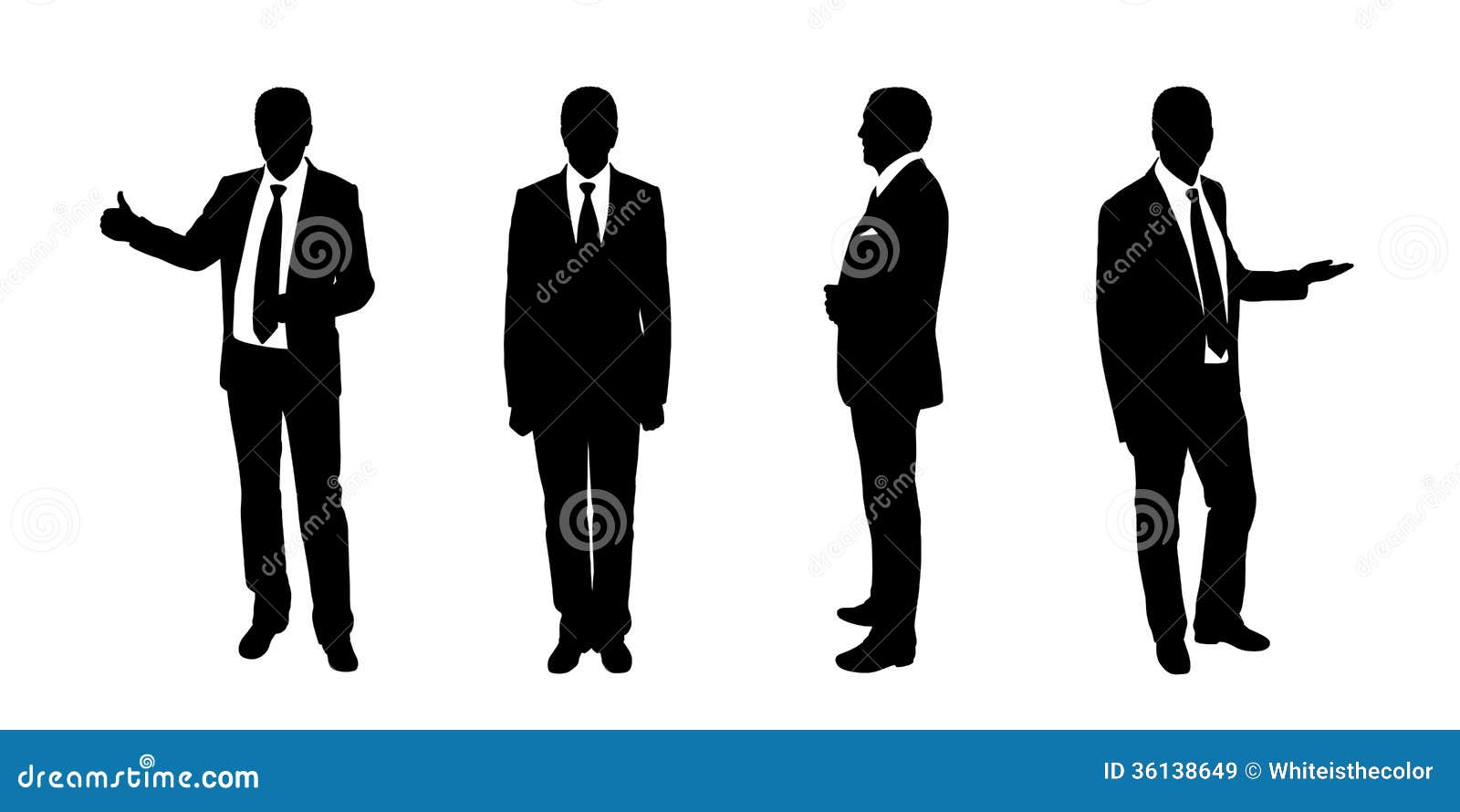 Businessman Standing Silhouettes Set 1 Stock Illustration ...