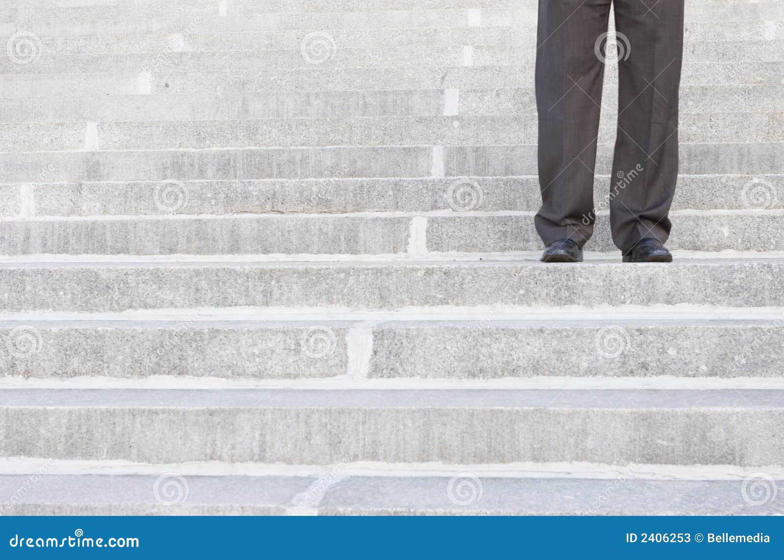 Businessman Standing on Steps Stock Image - Image of front, certainty ...