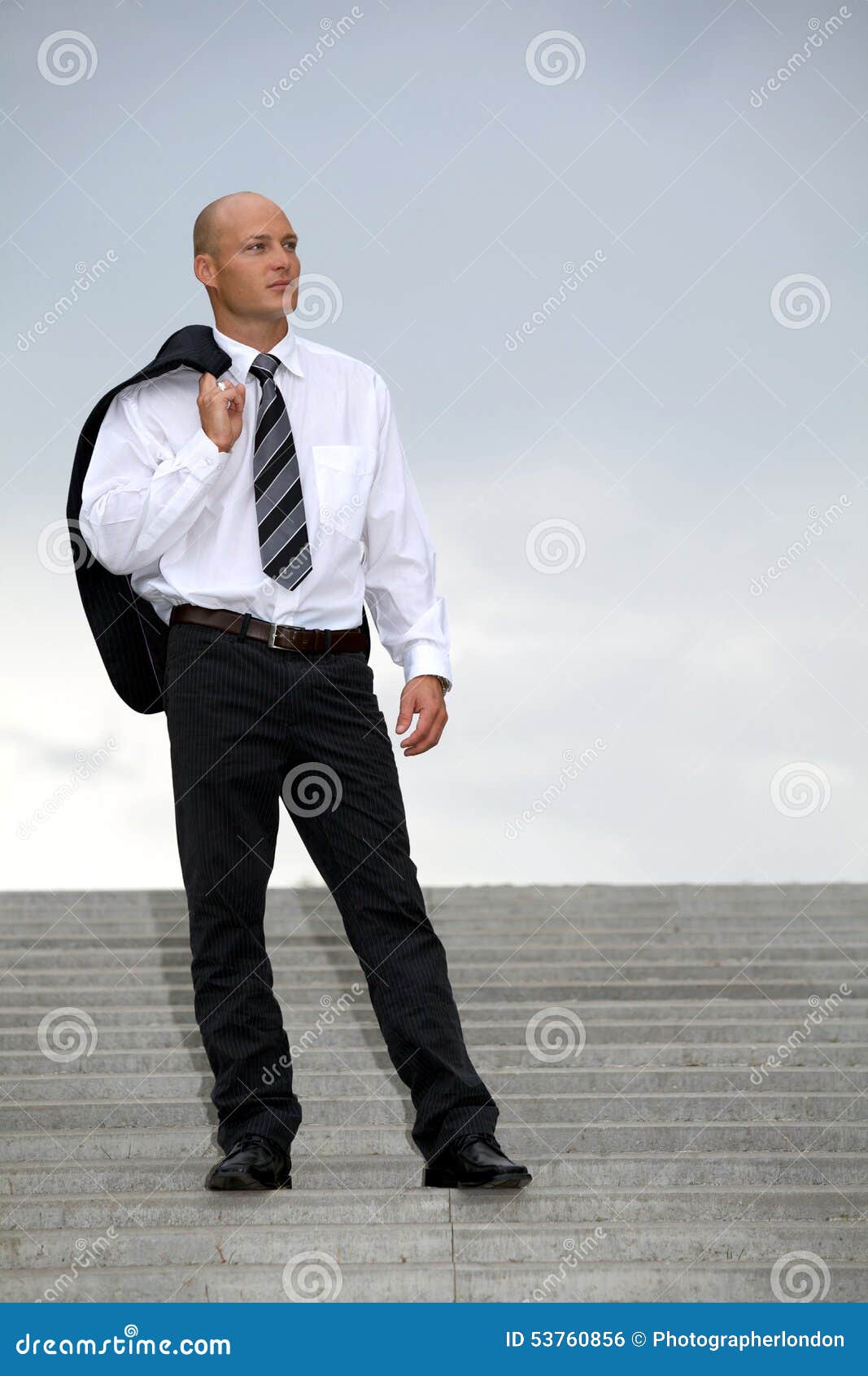 Businessman Standing on Steps Stock Photo - Image of person, bald: 53760856