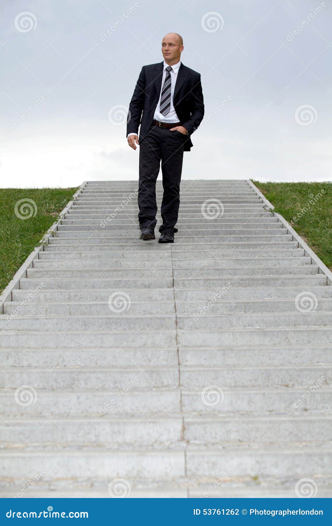Businessman Standing on Steps Stock Photo - Image of clothing, formal ...