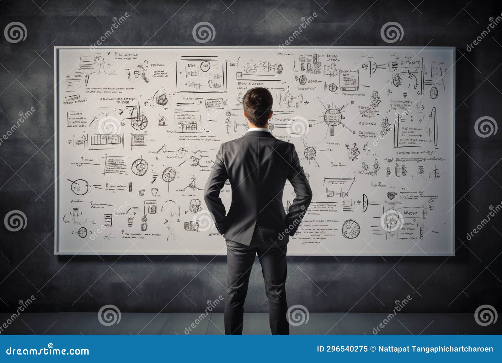 Businessman Standing Thinking Business Plan in Office Room, Generated ...
