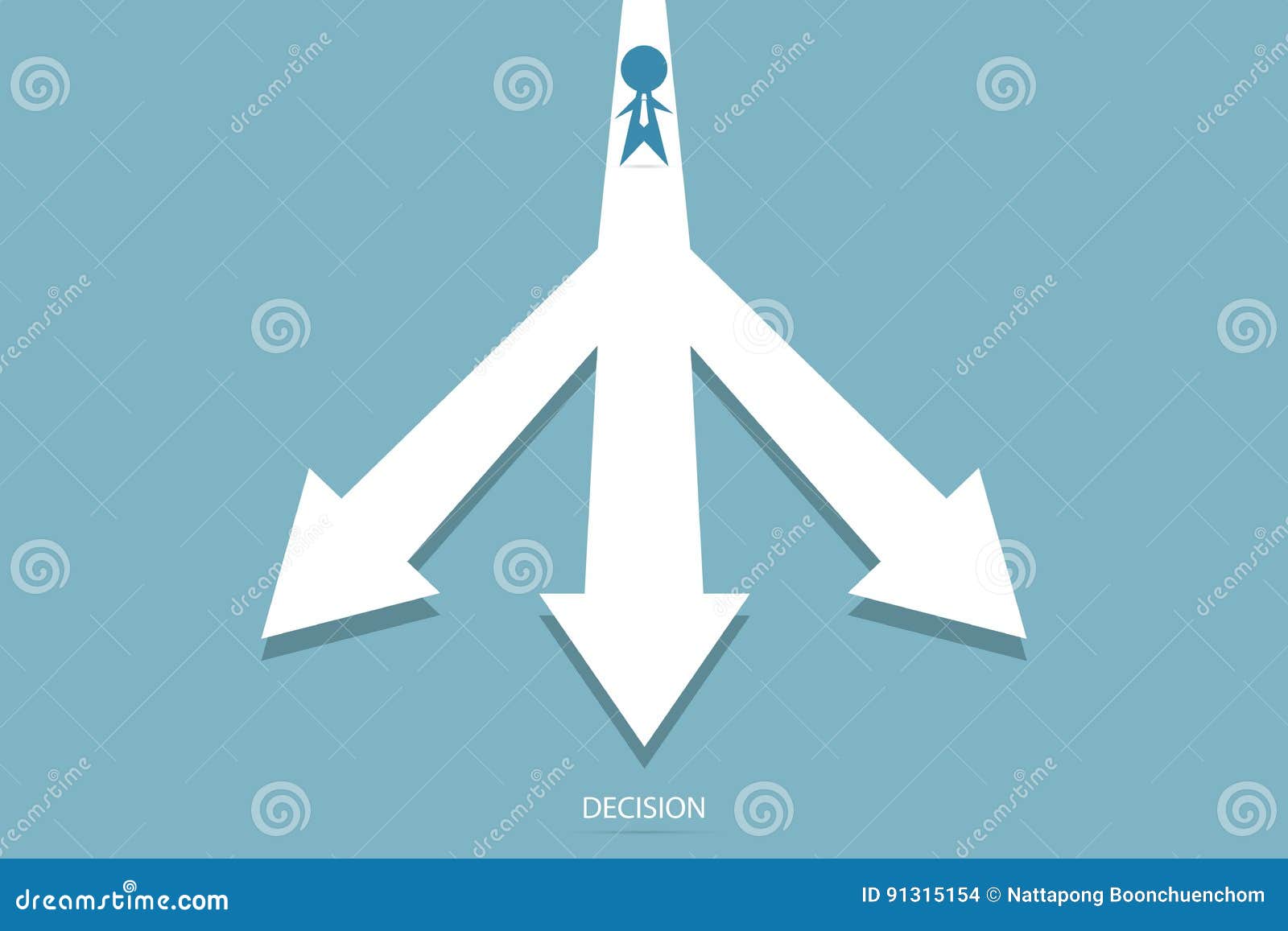 Businessman Standing on Three Directions, Decision and Business Concept ...