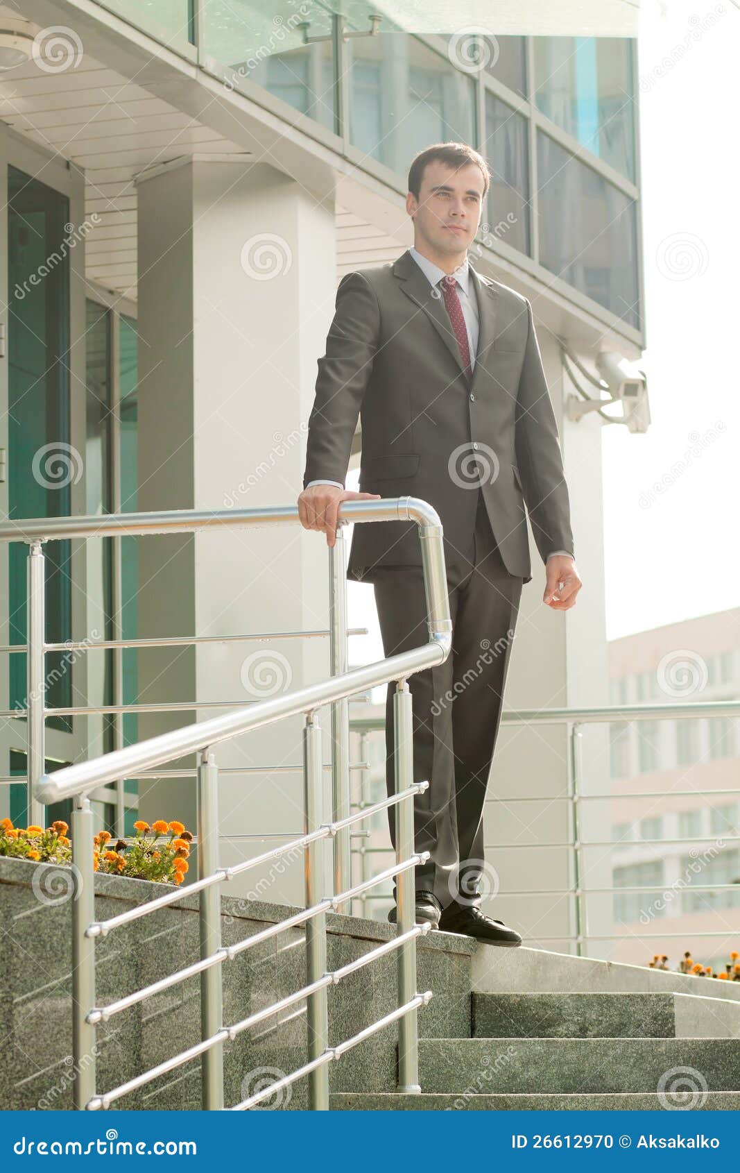 Businessman Standing on the Threshold Stock Photo - Image of person ...