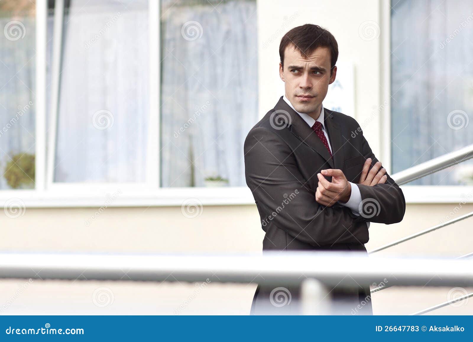 Businessman Standing on the Threshold Stock Image - Image of face ...