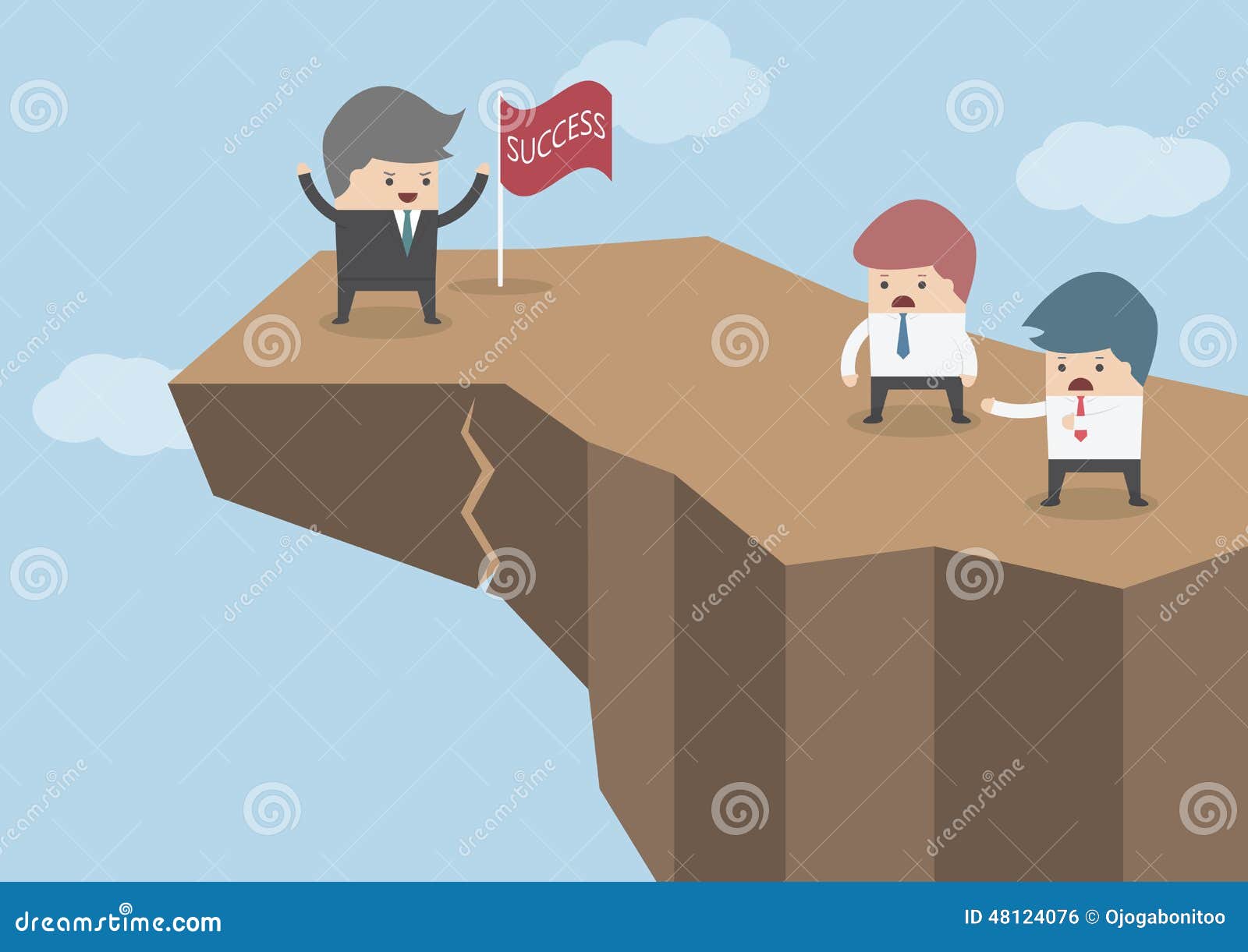 Businessman Standing on the Top of the Dangerous Cliff, Business Stock ...