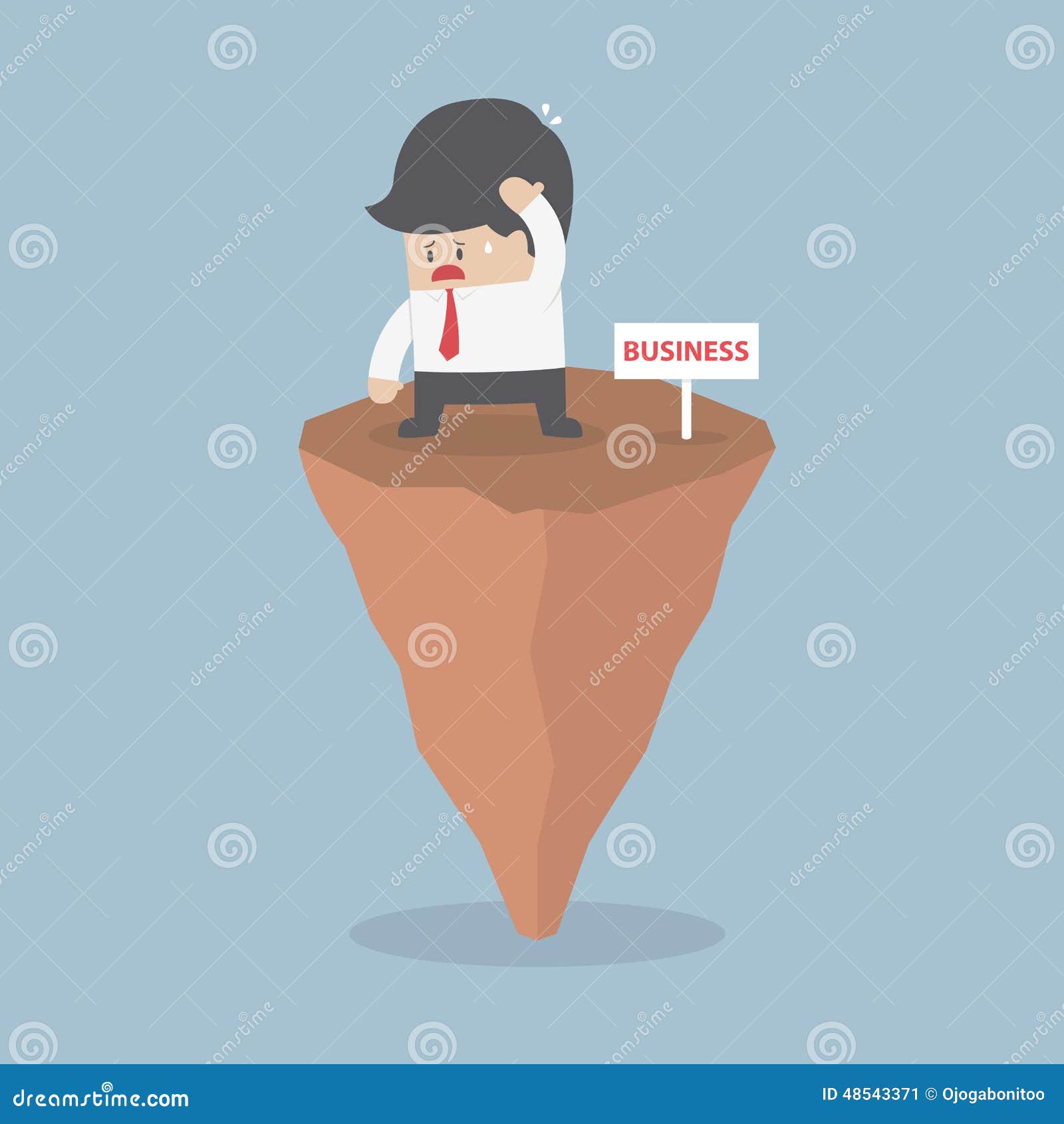 Businessman Standing on Unstable Rock, Business Risk Concept Stock ...