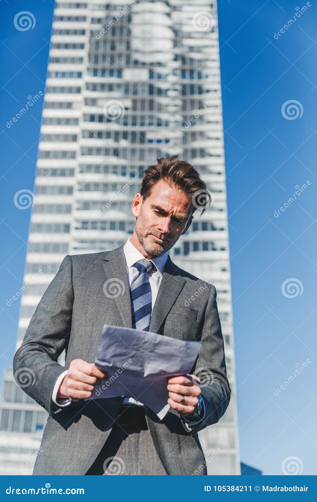 Businessman is Angry while Reading Documents Stock Image - Image of ...