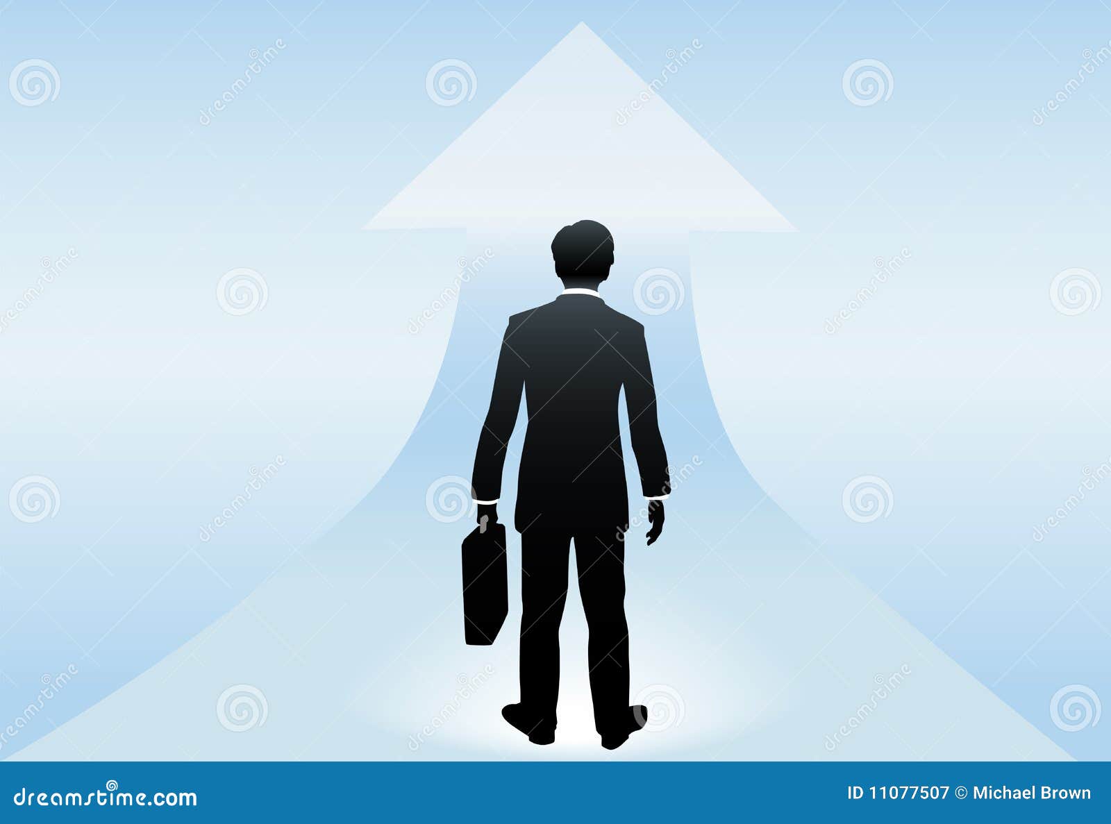 Businessman Stands for Success in Future Stock Vector - Illustration of ...