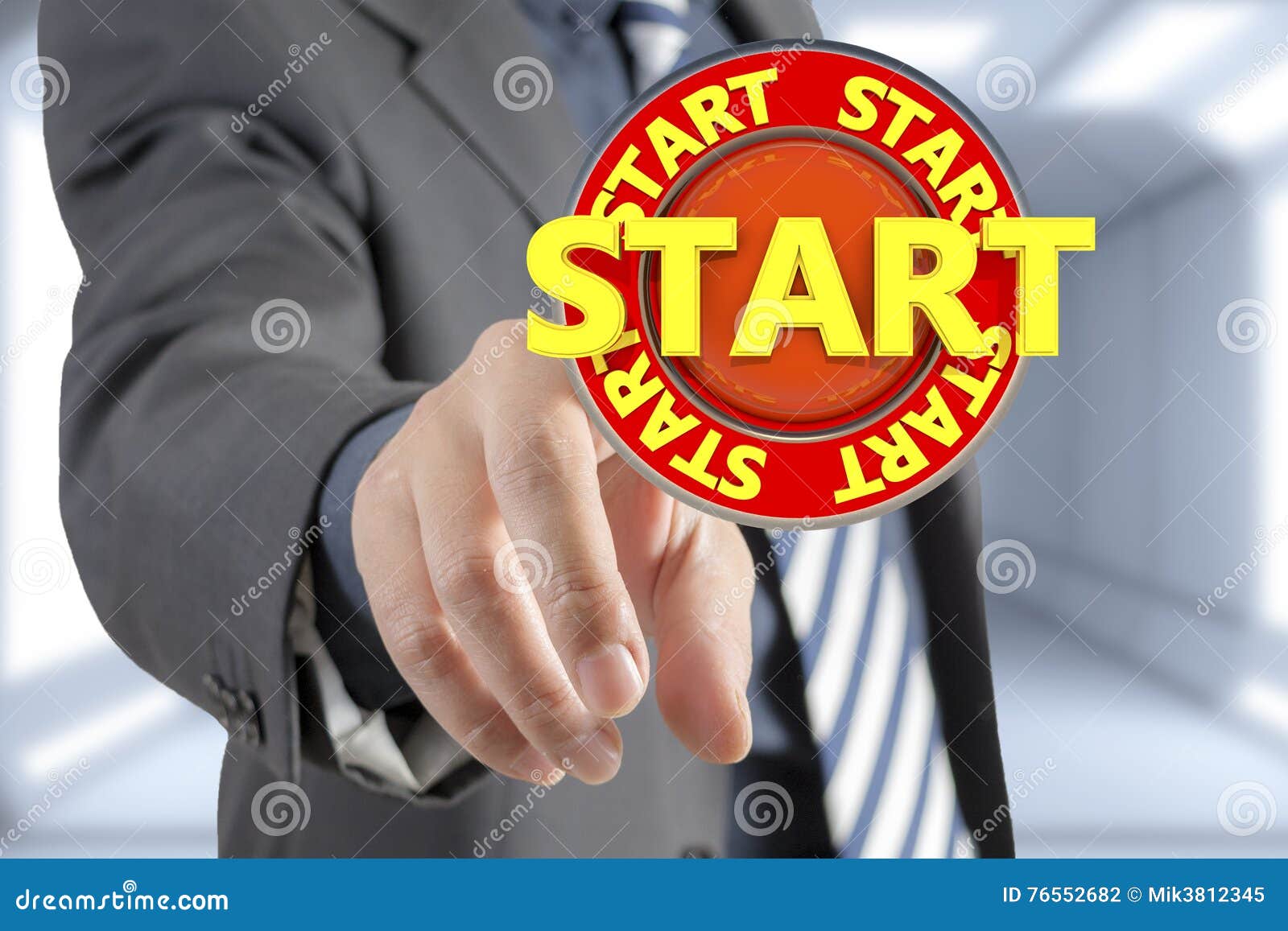 Businessman and Start Signal Stock Photo - Image of date, strategy ...