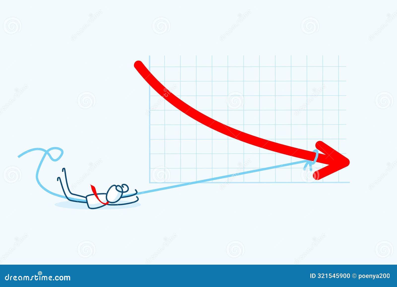 Businessman And Decrease Graph Background Cartoon Vector ...