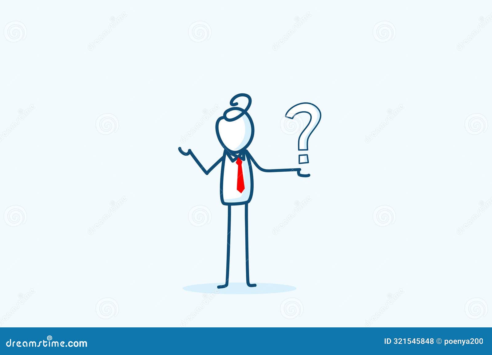 Businessman Stick Figure Character Showing a Small Question Mark on ...