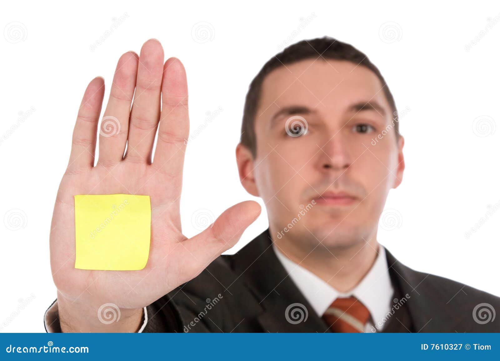 Businessman with Sticker on Hand Stock Image - Image of manager ...
