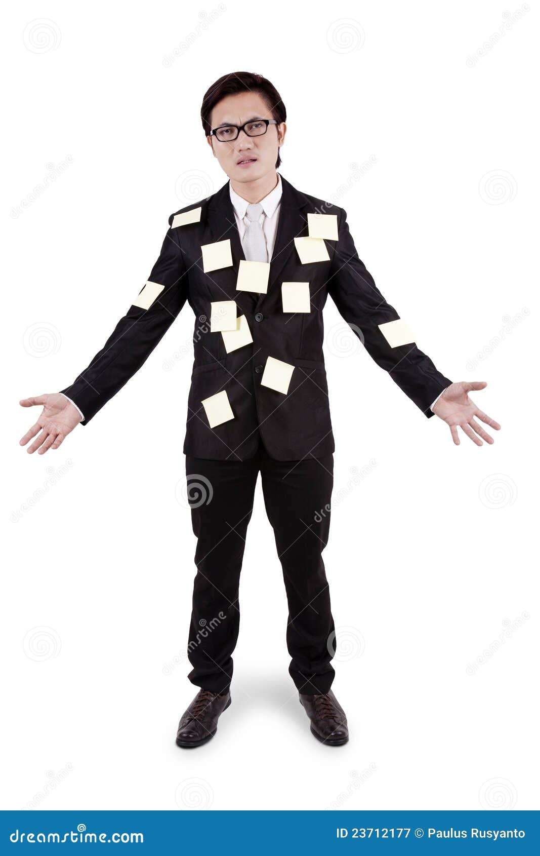 Businessman With Sticky Note On Forehead Stock Photo | CartoonDealer ...