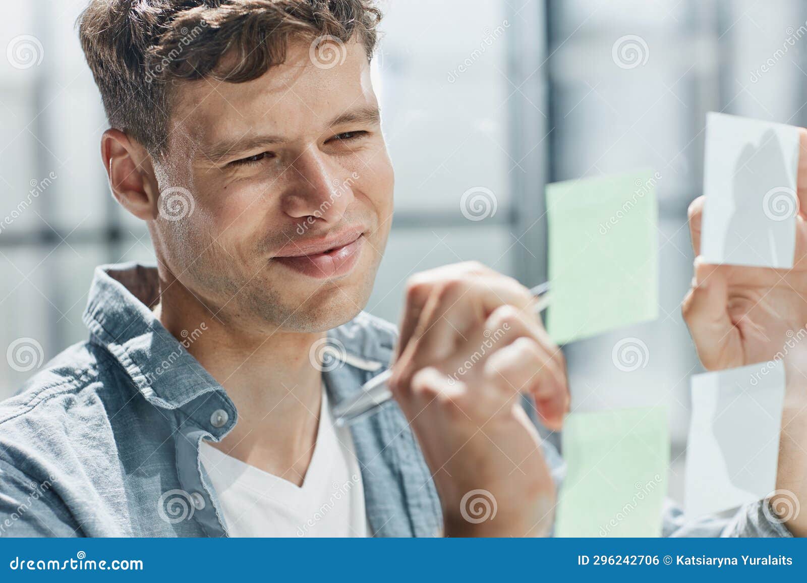 Businessman, Sticky Notes and Work Schedule for Project Planning Stock ...