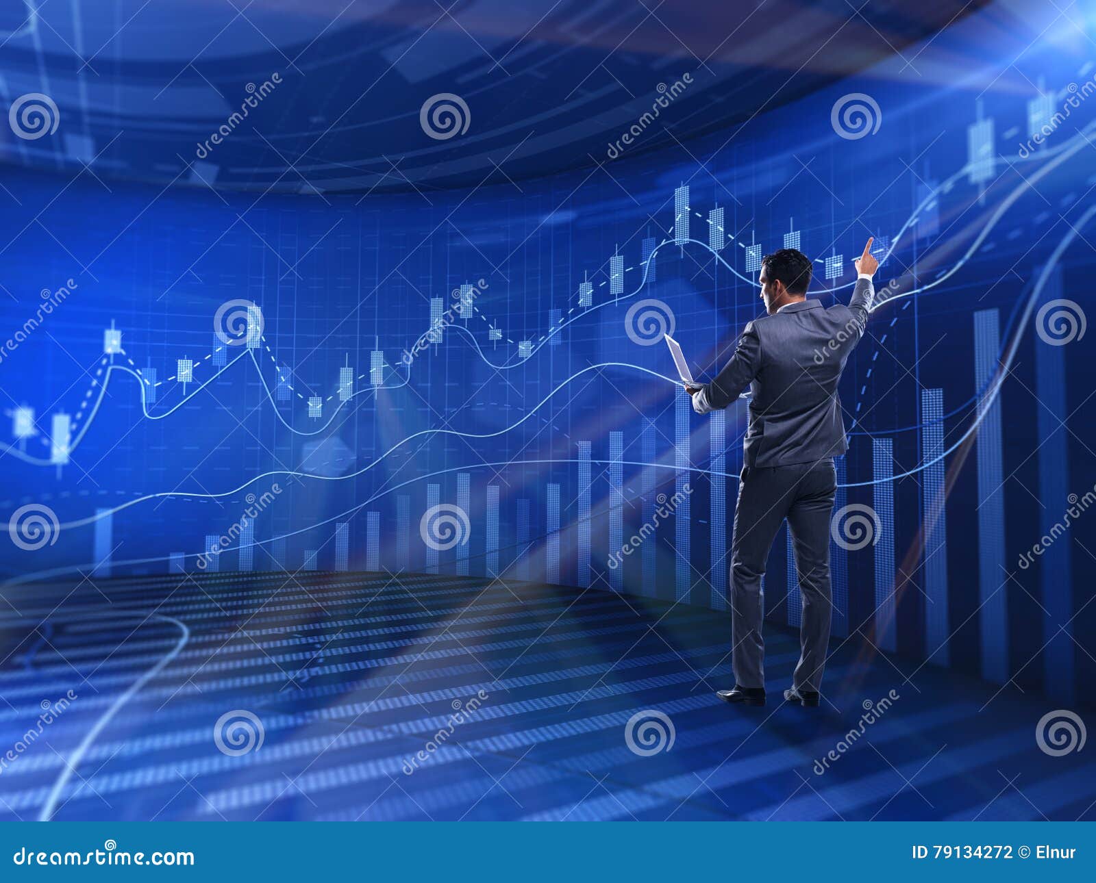 The Businessman in Stock Exchange Trading Concept Stock Illustration ...