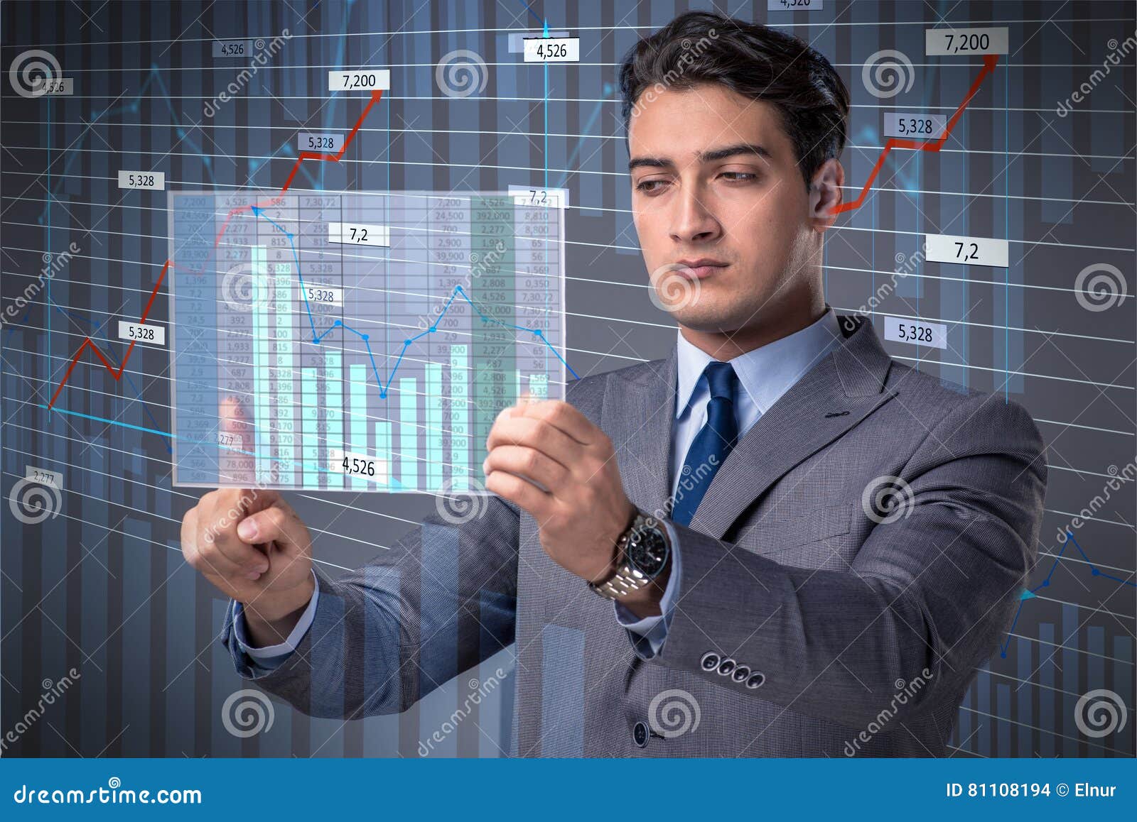 The Businessman in Stock Exchange Trading Concept Stock Photo - Image ...