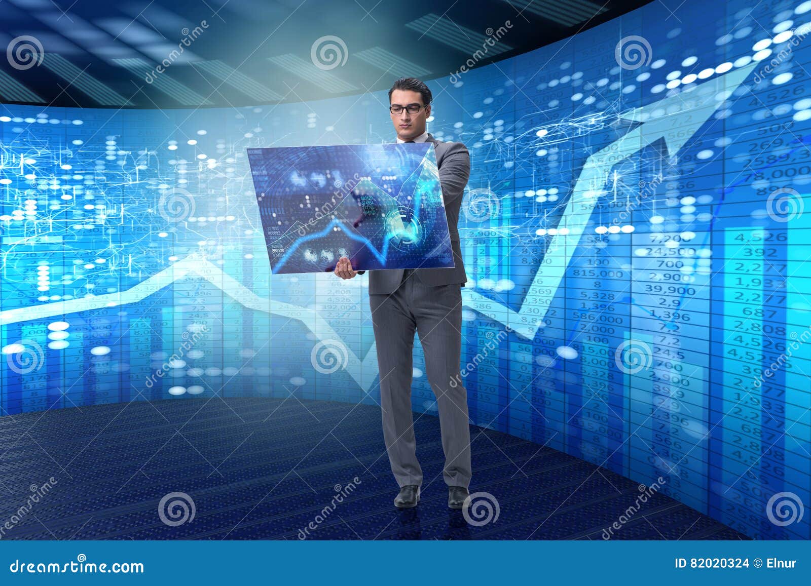 The Businessman in Stock Exchange Trading Concept Stock Illustration ...