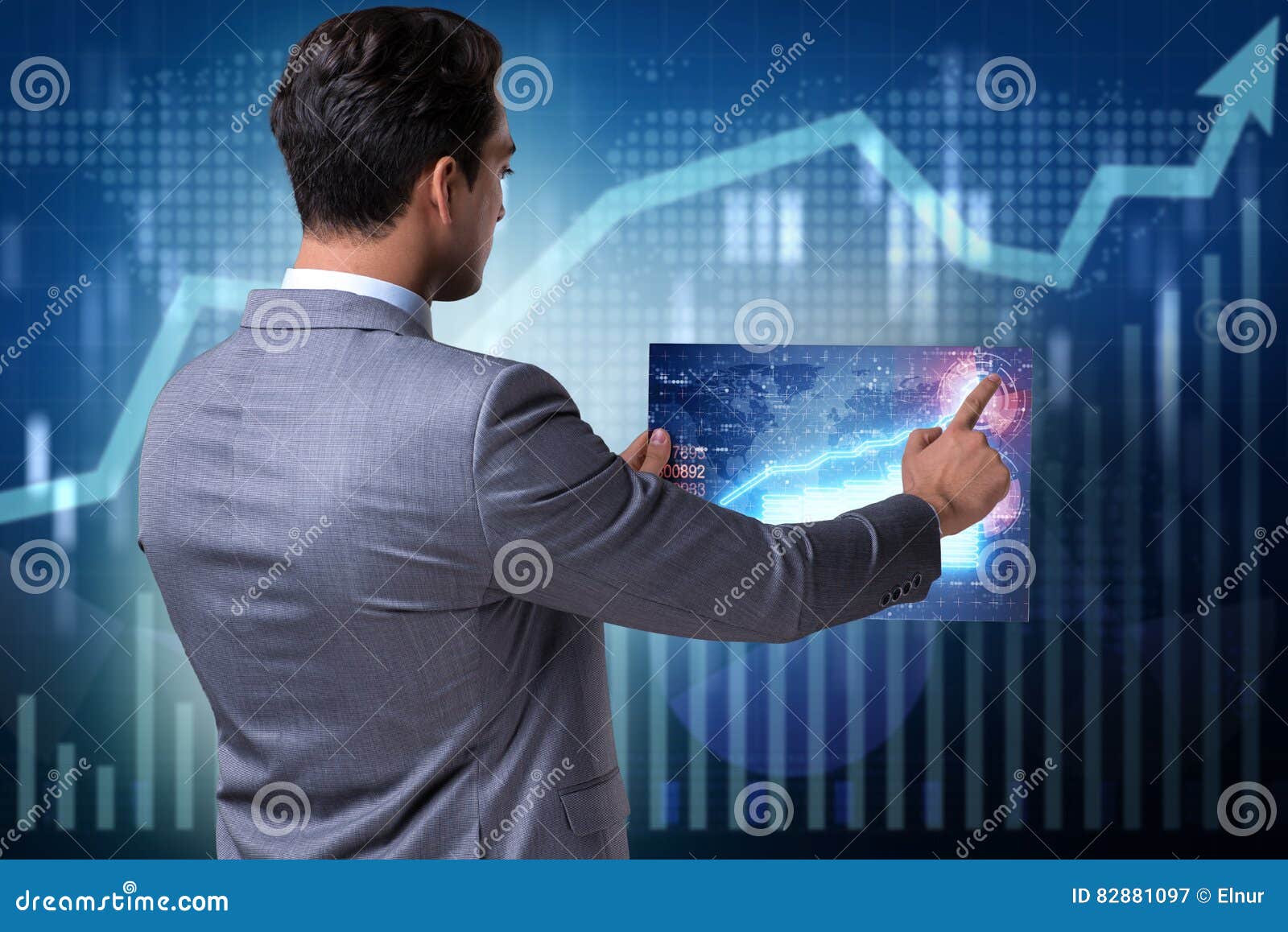 The Businessman in Stock Exchange Trading Concept Stock Illustration ...