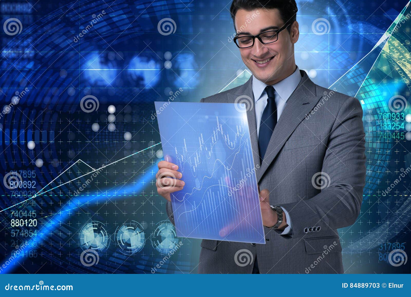 The Businessman in Stock Exchange Trading Concept Stock Image - Image ...