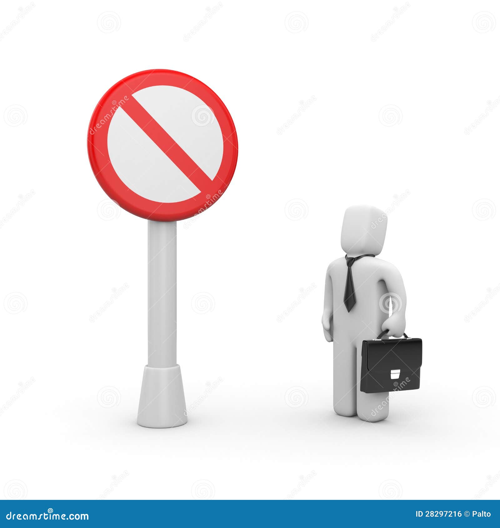 Businessman and stop sign stock illustration. Illustration of ...