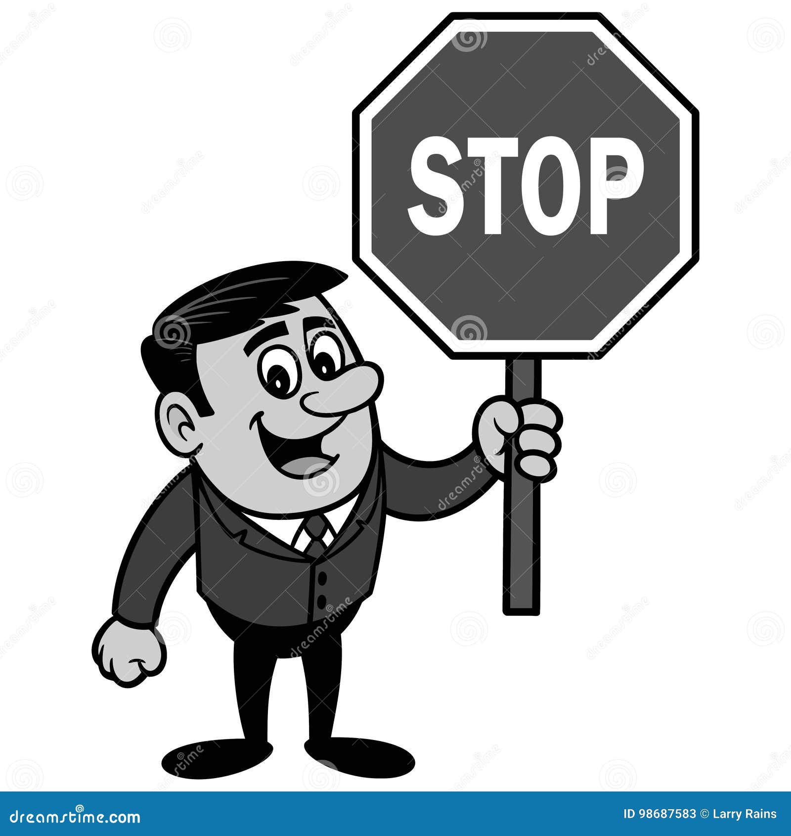 Businessman with Stop Sign Illustration Stock Vector - Illustration of ...