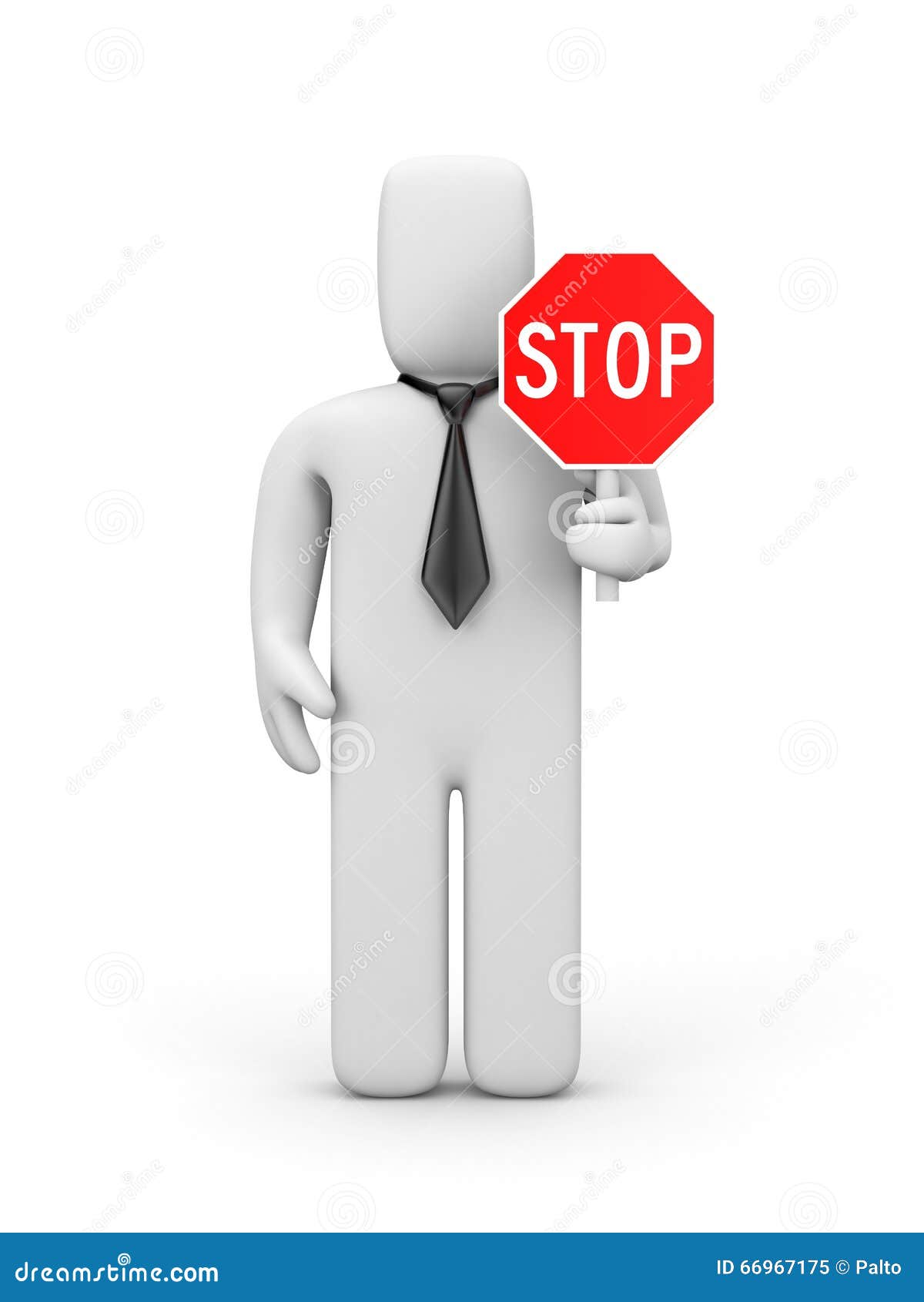 Businessman and stop sign stock illustration. Illustration of prevent ...