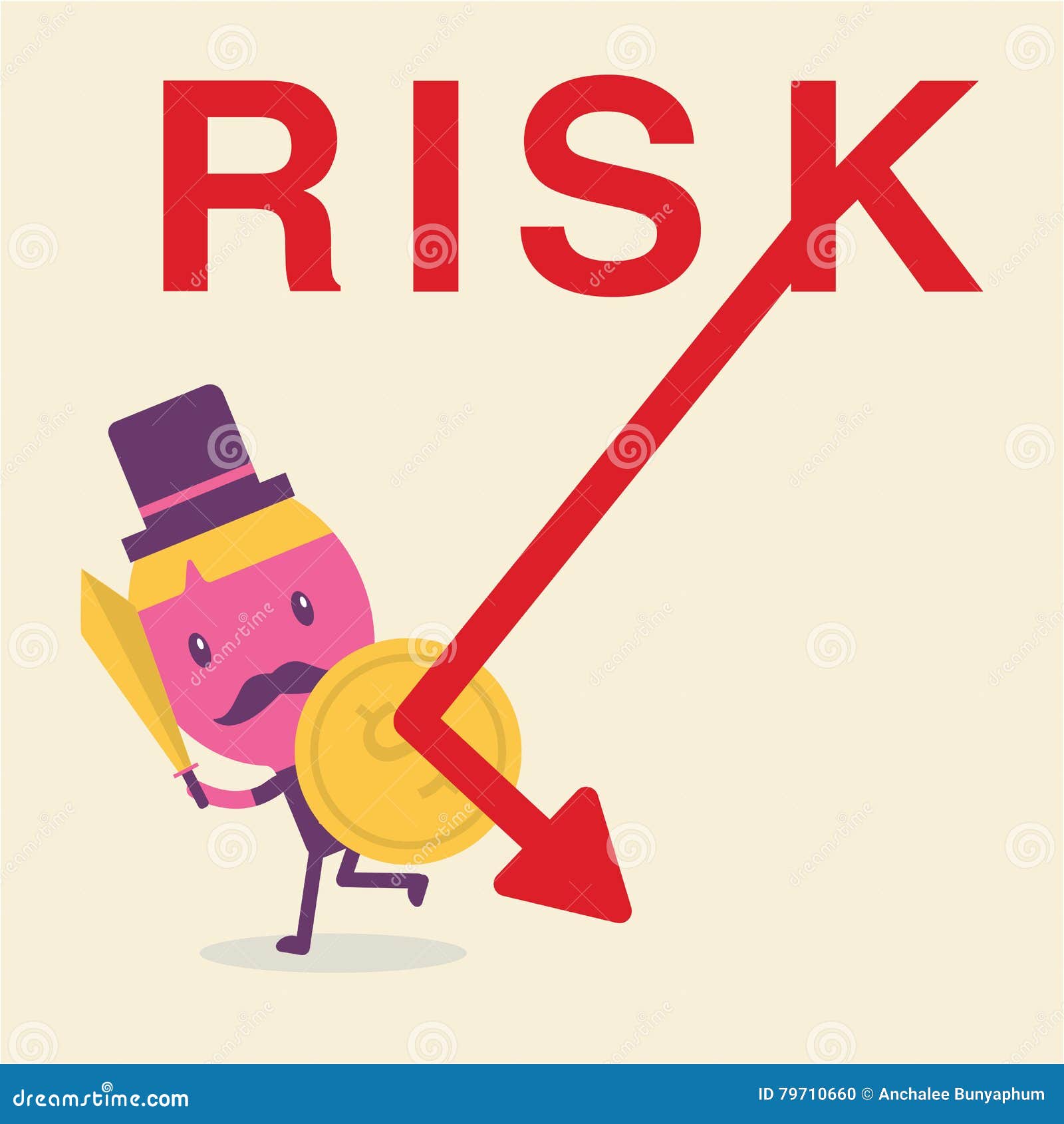 Businessman stop to risk stock illustration. Illustration of success ...