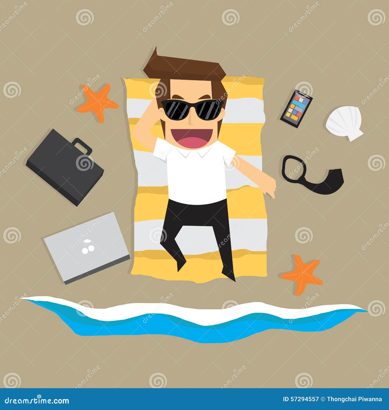Businessman Stop Working and Relax Stock Vector - Illustration of ...