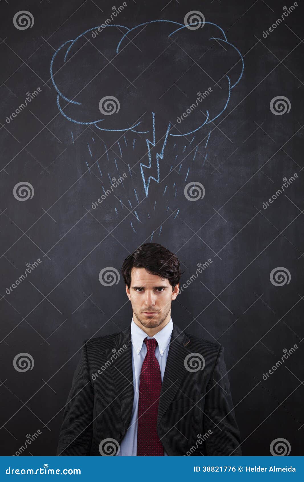 Businessman with a Storm Cloud Abouve His Head Stock Photo - Image of ...