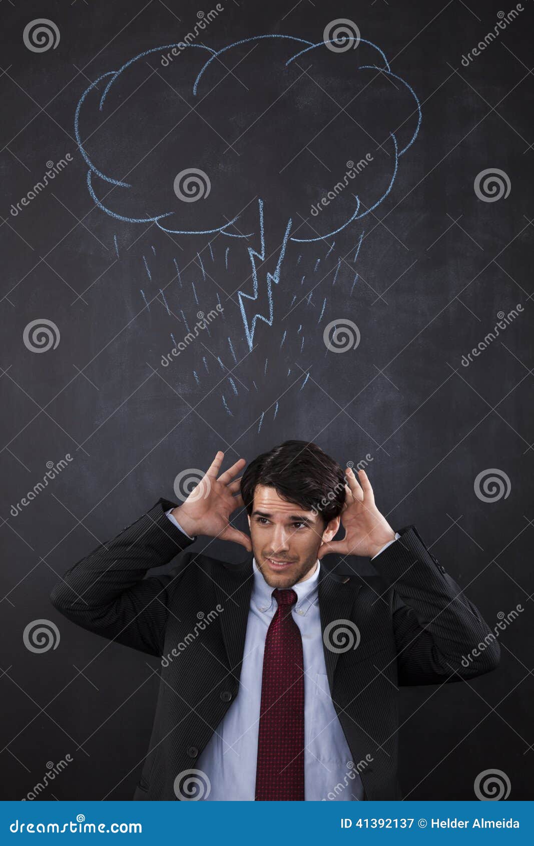 Businessman with a Storm Cloud Abouve His Head Stock Image - Image of ...