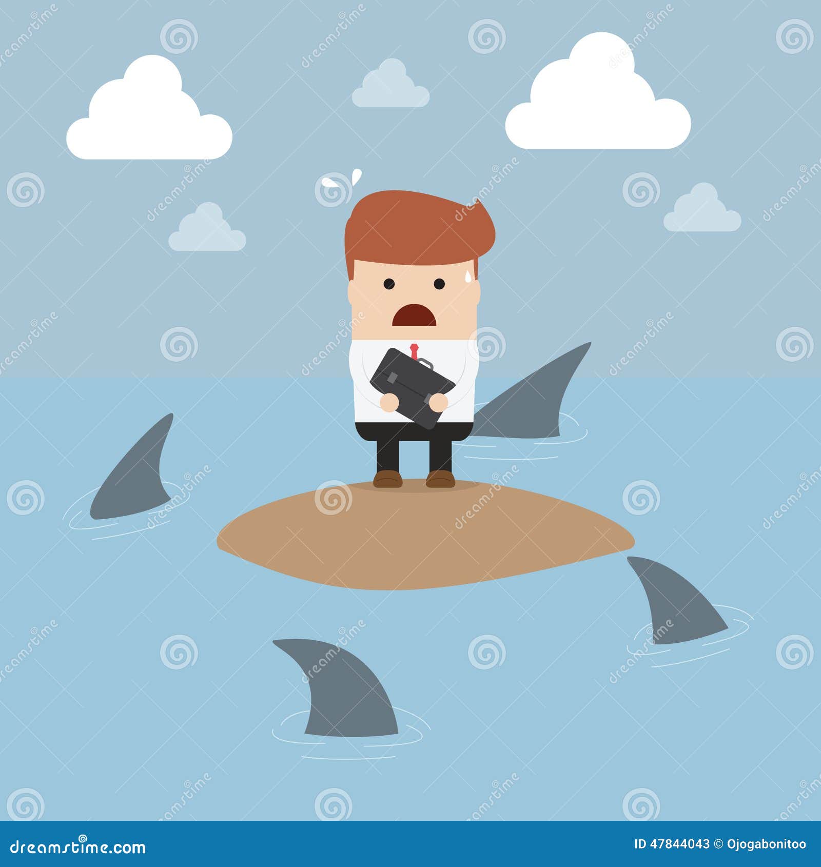 Stranded On The Island Illustration Cartoon Vector | CartoonDealer.com ...