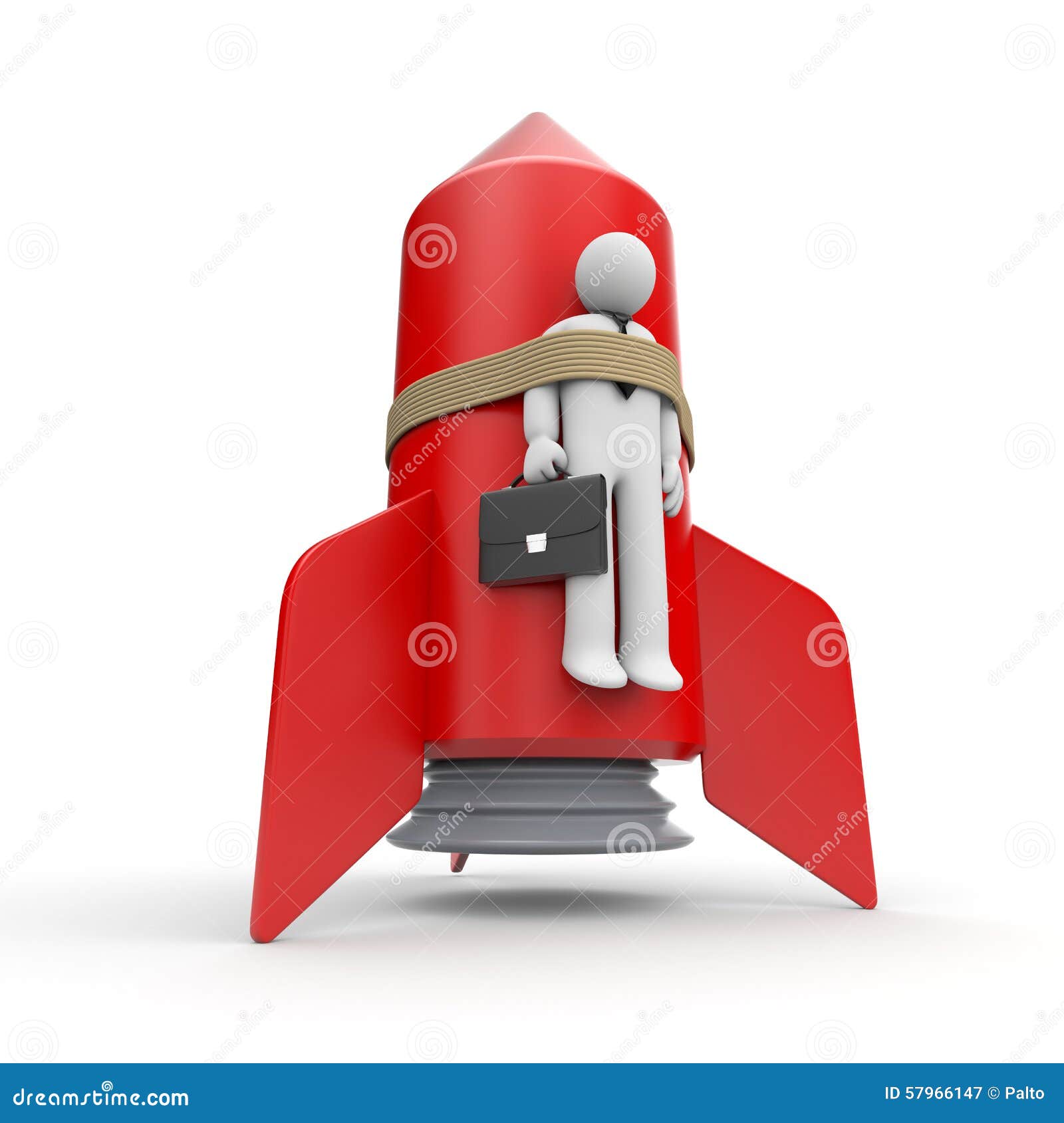 Businessman Strapped To a Rocket Stock Illustration - Illustration of ...