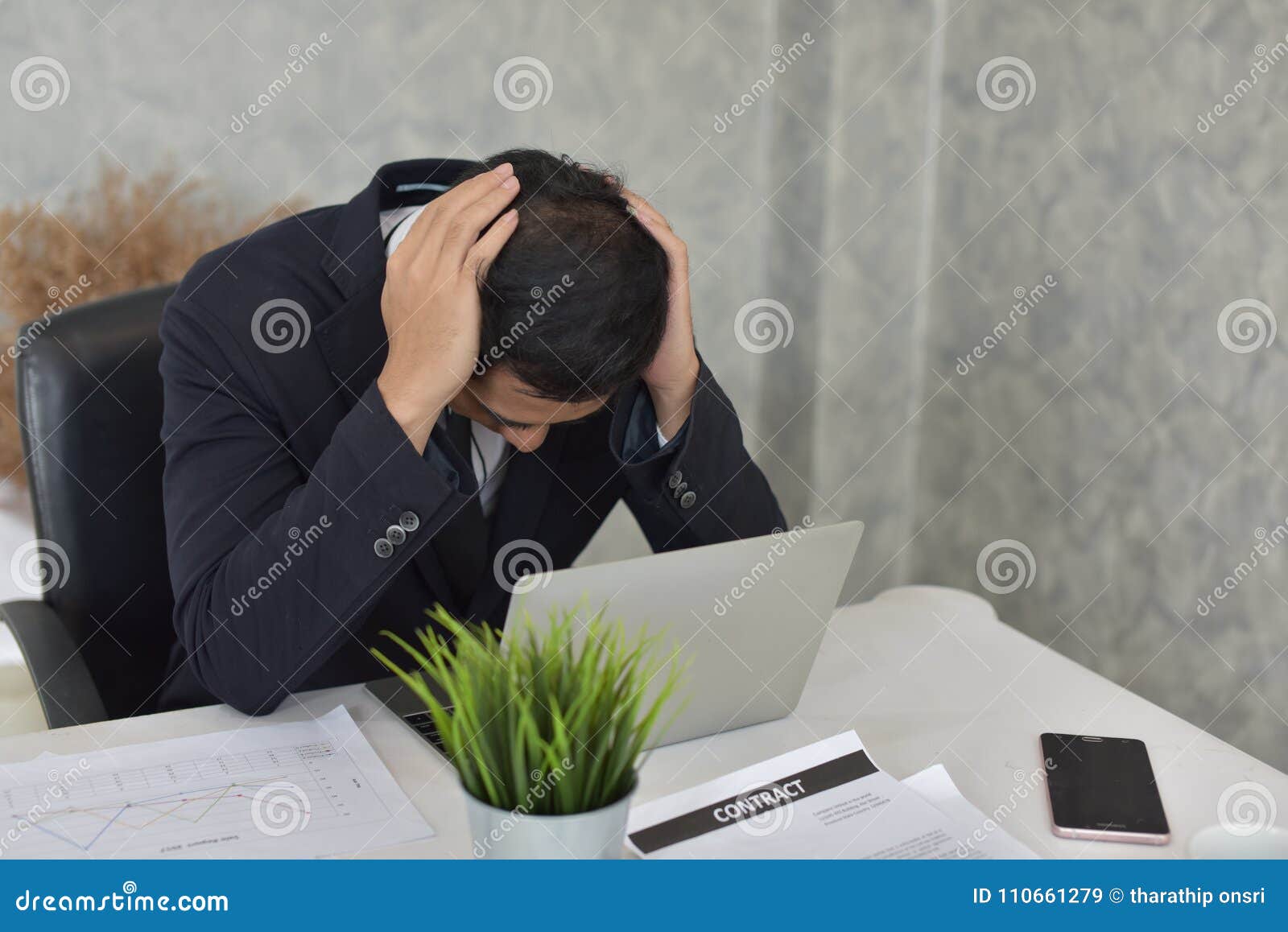 Businessman Stress from Problematic Work Stock Image - Image of ...
