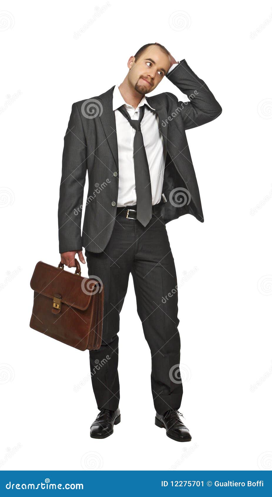 Businessman stressed stock image. Image of standing, attractive - 12275701