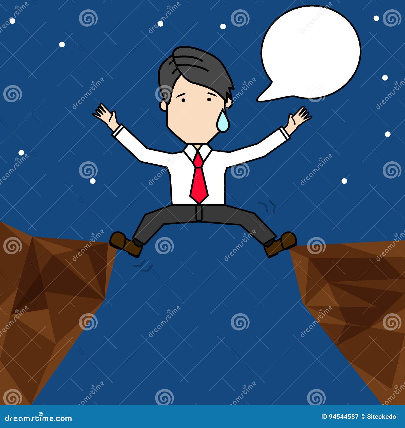 Man Clinging On Edge Of Cliff Vector Illustration | CartoonDealer.com ...