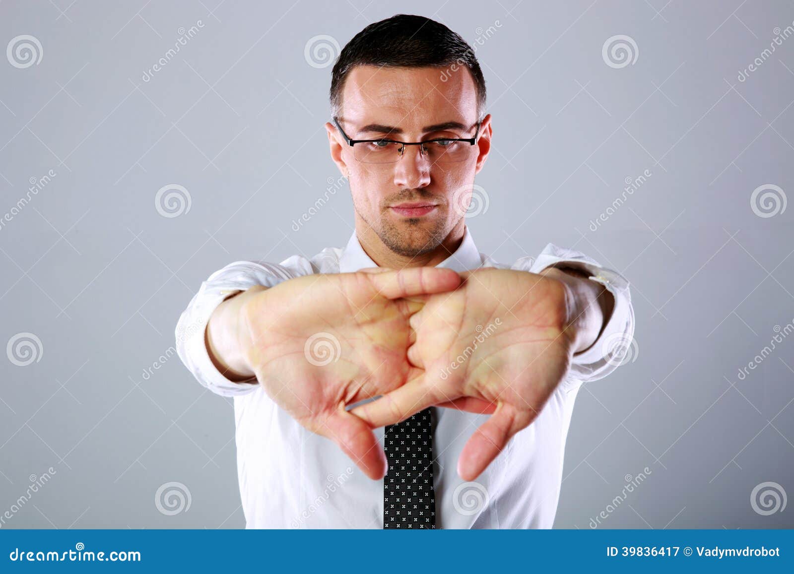 Businessman Stretching after a Tiring Work Stock Image - Image of ...