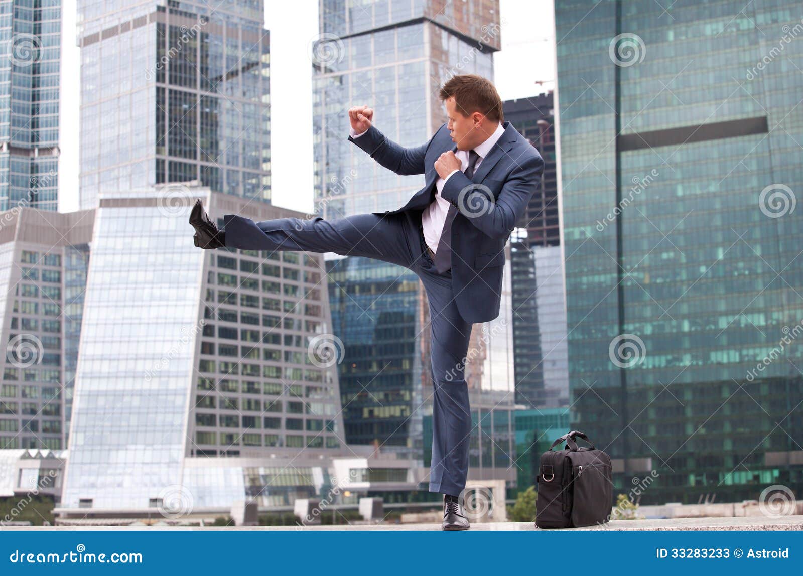 Businessman strikes stock image. Image of financier, multistory - 33283233