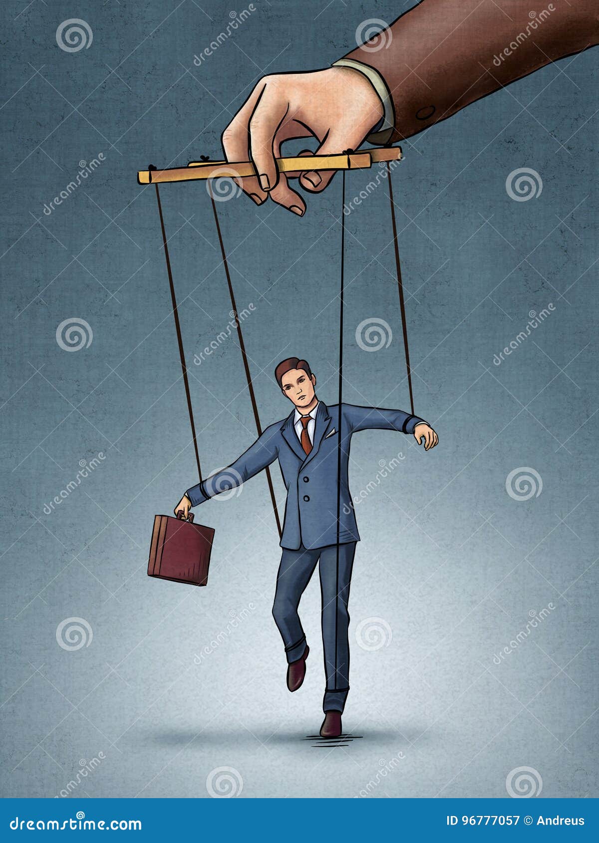 Businessman on strings stock illustration. Illustration of boss - 96777057