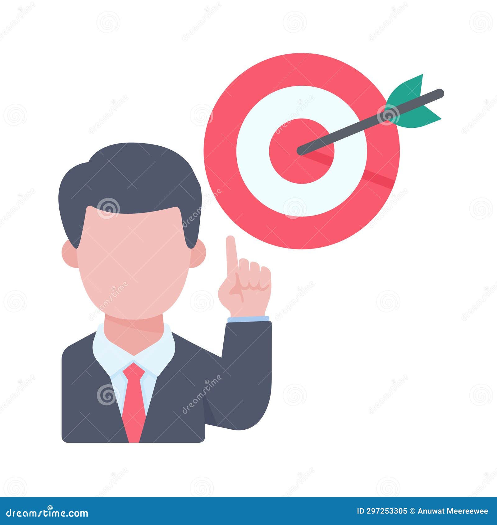 Businessman Striving To Achieve Goals Stock Vector - Illustration of ...