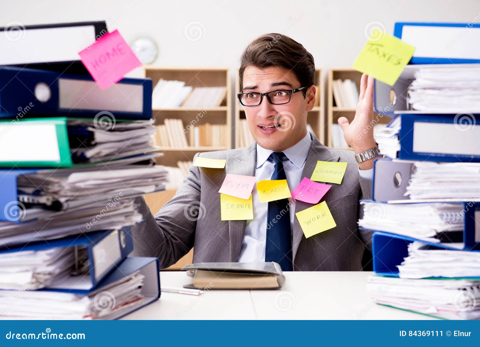 The Businessman Struggling with Multiple Priorities Stock Image - Image ...