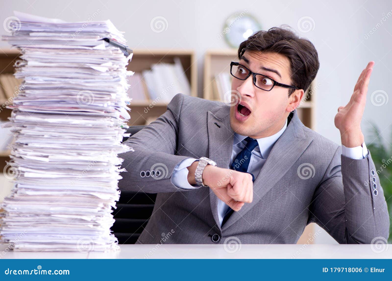 Businessman Struggling To Meet Challenging Deadlines Stock Photo ...