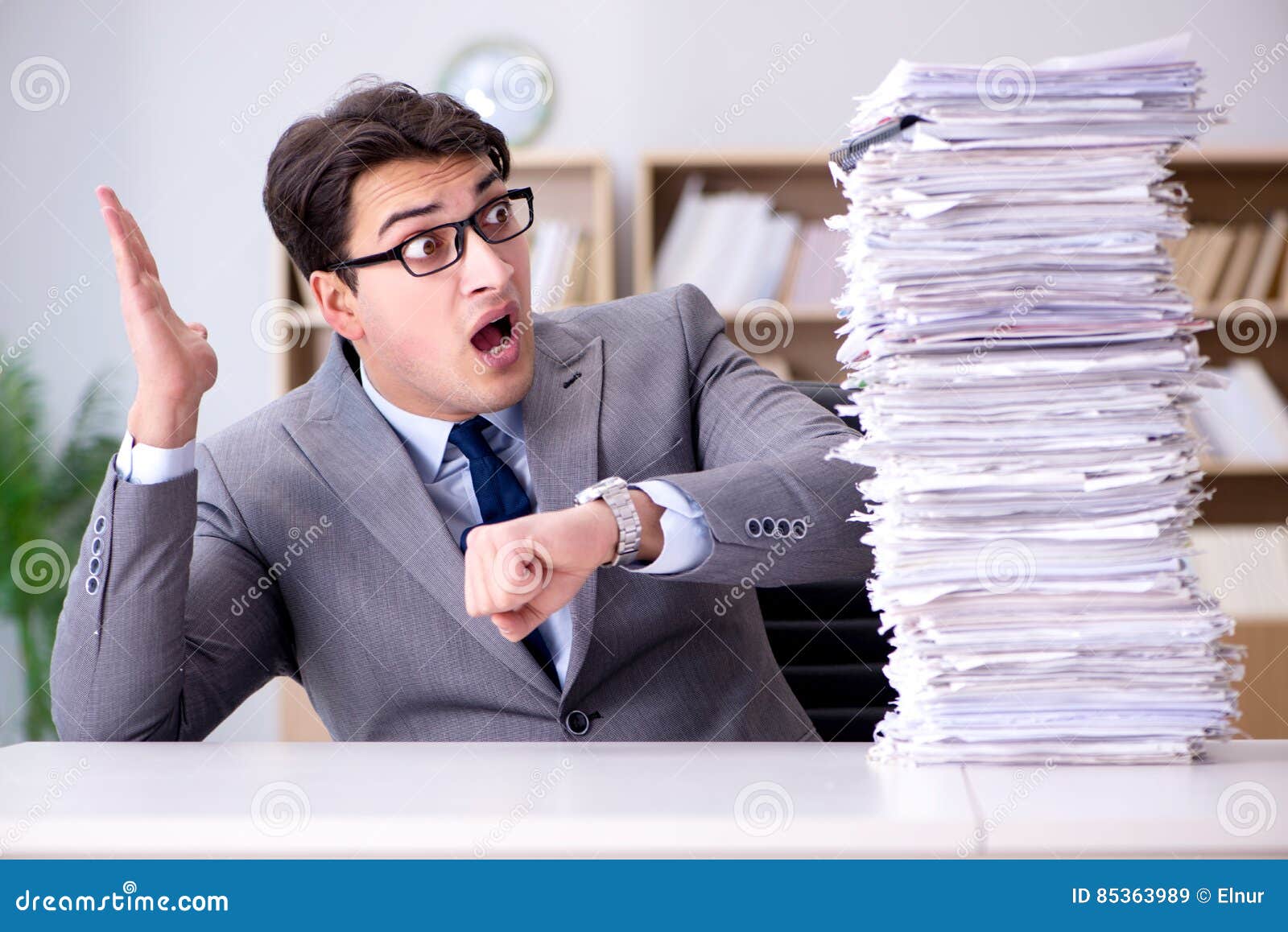 The Businessman Struggling To Meet Challenging Deadlines Stock Image ...