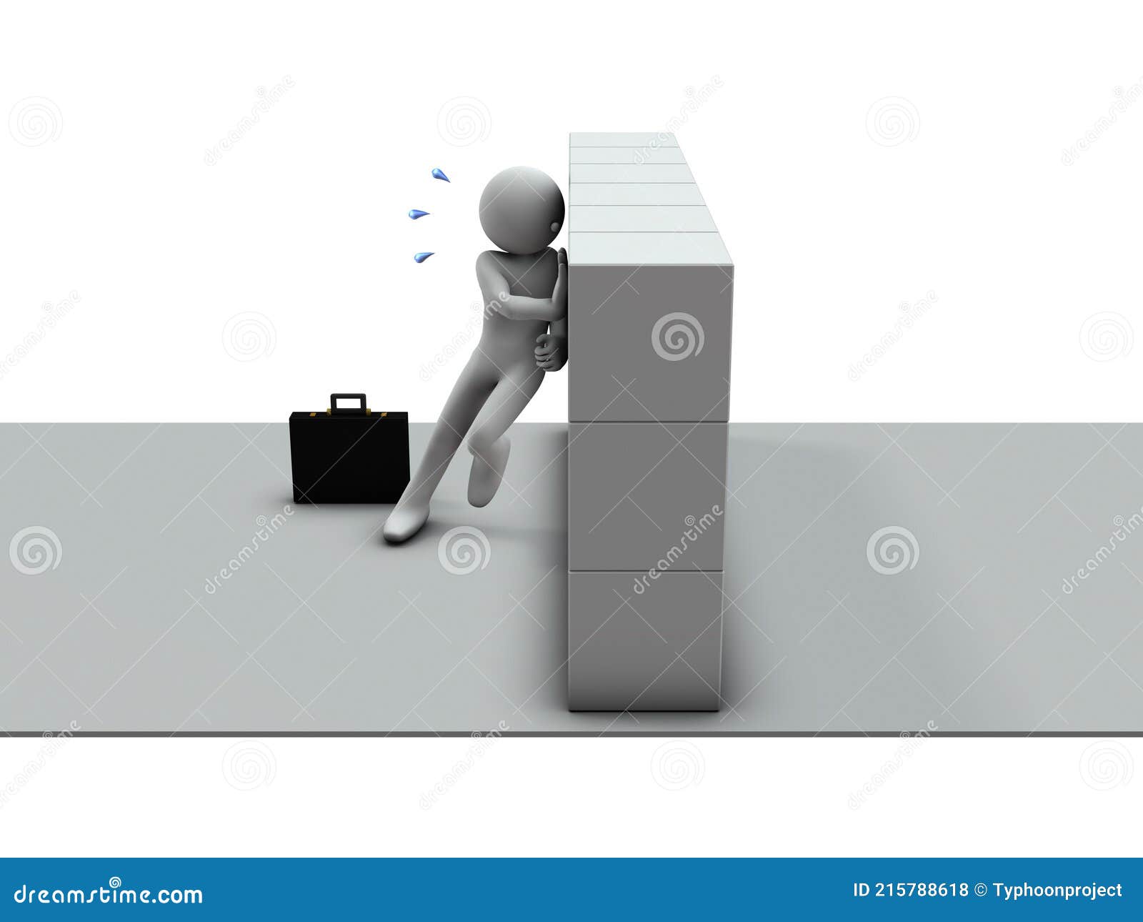 A Businessman Struggling with an Unexpected Obstacle. Stock ...