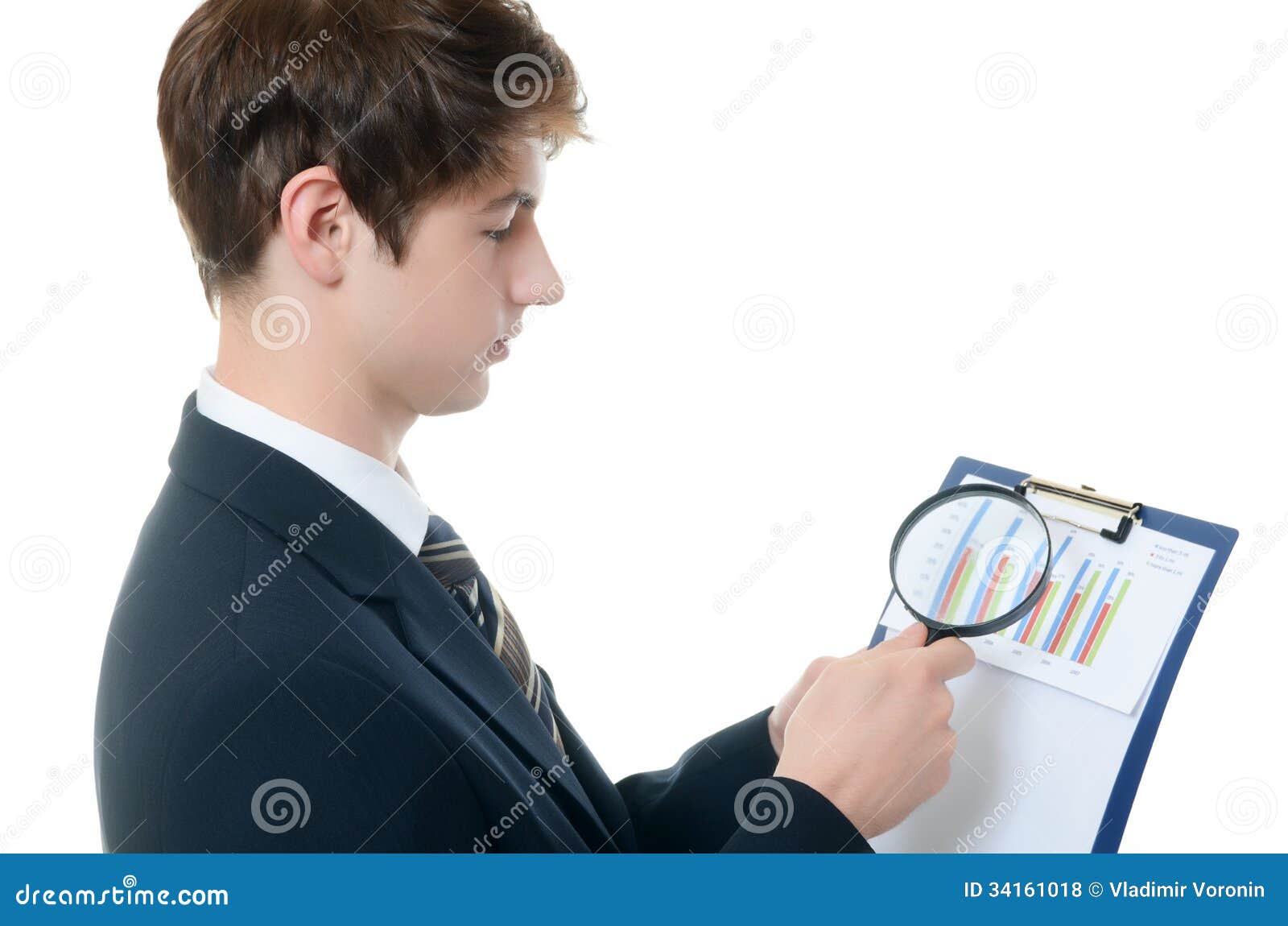 The Businessman Study the Chart on White Stock Photo - Image of market ...
